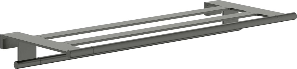 Hansgrohe AddStoris S - Polička s držákem ručníku, délka 66 cm, kartáčovaný černý chrom 41781340