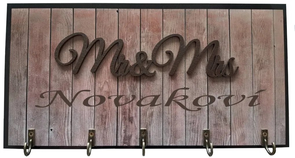 Věšák na klíče Mr & Mrs čislo: 4