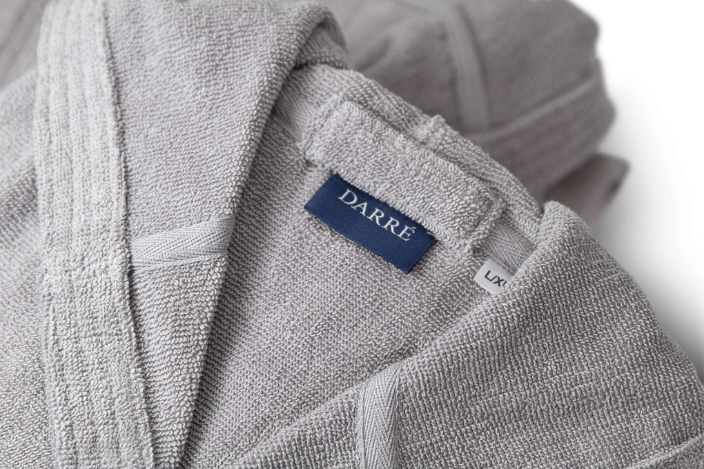 Bavlněný froté župan Comfort světle šedý Velikost: L-XL