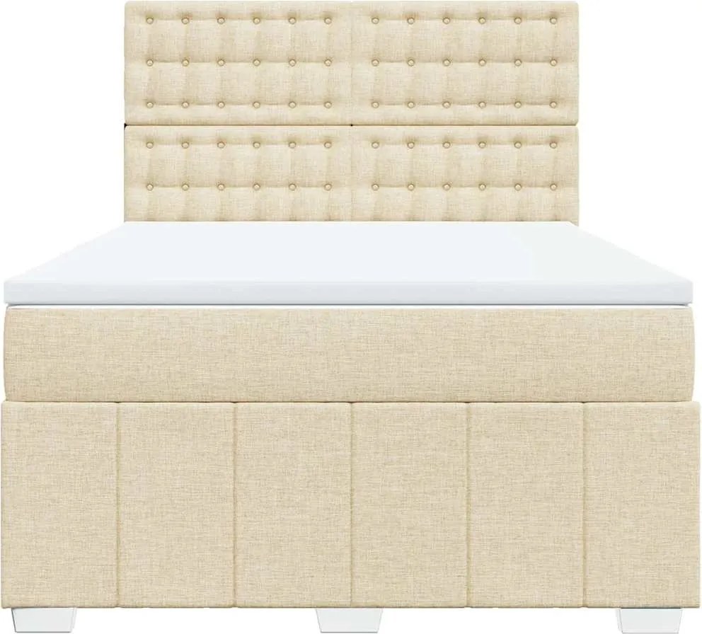 Box spring postel s matrací krémová 140x190 cm textil 3293982