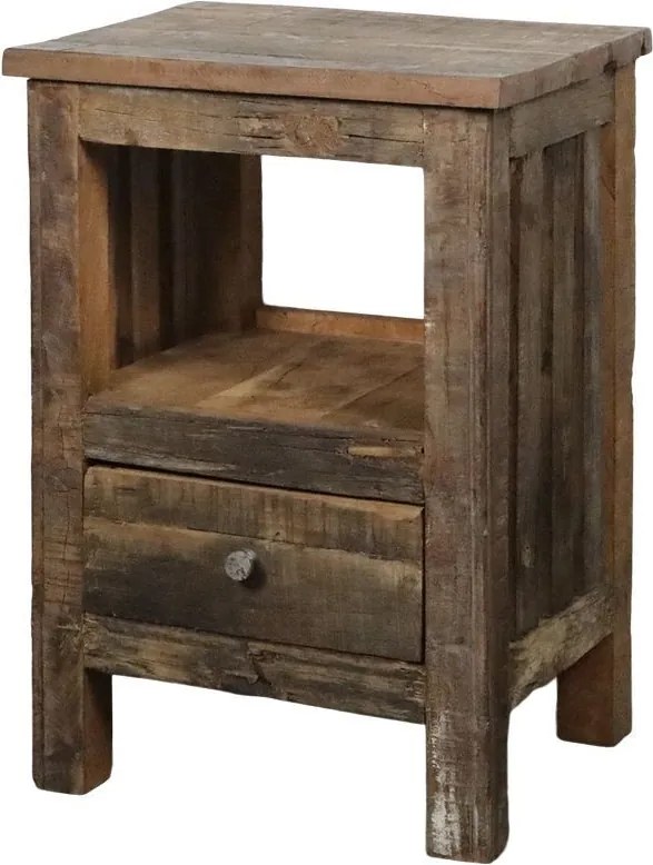 Hnědý antik dřevěný noční stolek Grimaud Unit - 44*37*63cm