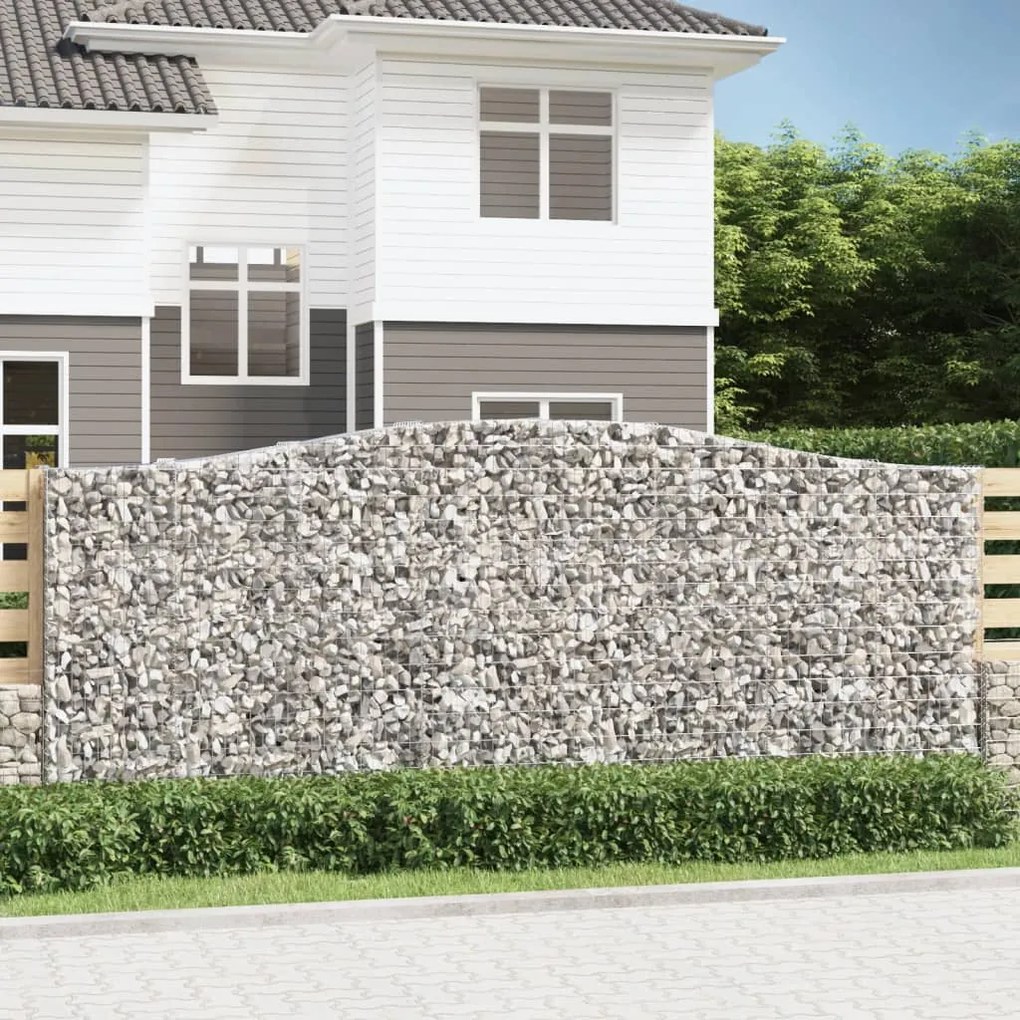 Klenuté gabionové koše 2 ks 400x50x160/180cm pozinkované železo 3145995