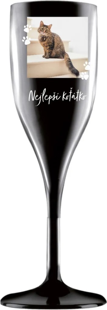 Personalizovaná nerozbitná prosecco sklenice - fotografie s mazlíčkem