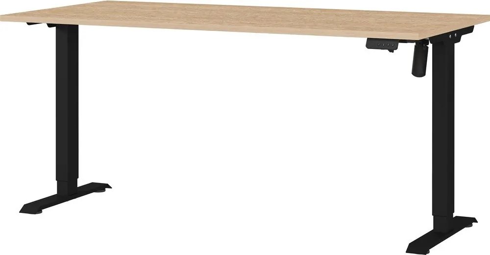 Polohovací pracovní stůl s elektricky nastavitelnou výškou s deskou v dubovém dekoru 80x160 cm Boras – Germania