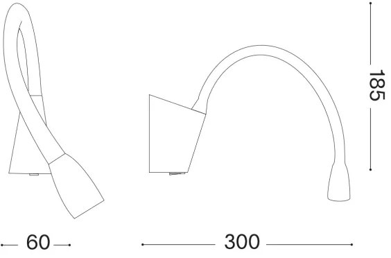 Ideal Lux - LED Flexibilní lampička GOOSE LED/3W/230V CRI 90 černá
