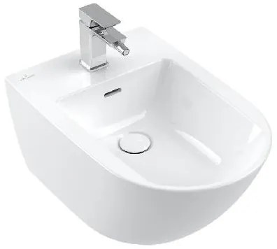 Villeroy & Boch Subway 3.0 - Závěsný bidet 560x375 mm, s přepadem, otvor pro baterii, alpská bílá 44700001