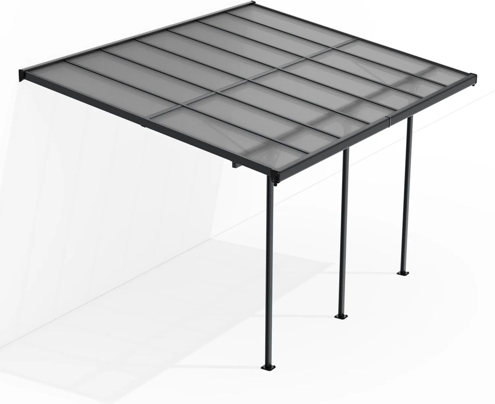 Juskys Hliníkové zastřešení terasy Borneo Barva: tmavě šedá, Velikost: 3 × 3 m