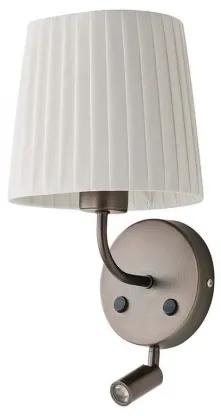 Redo Nástěnná LED lampa Piccadilly 1xE27 + LED 3W Barva: Bronzová, Barva stínidla: slonovinová