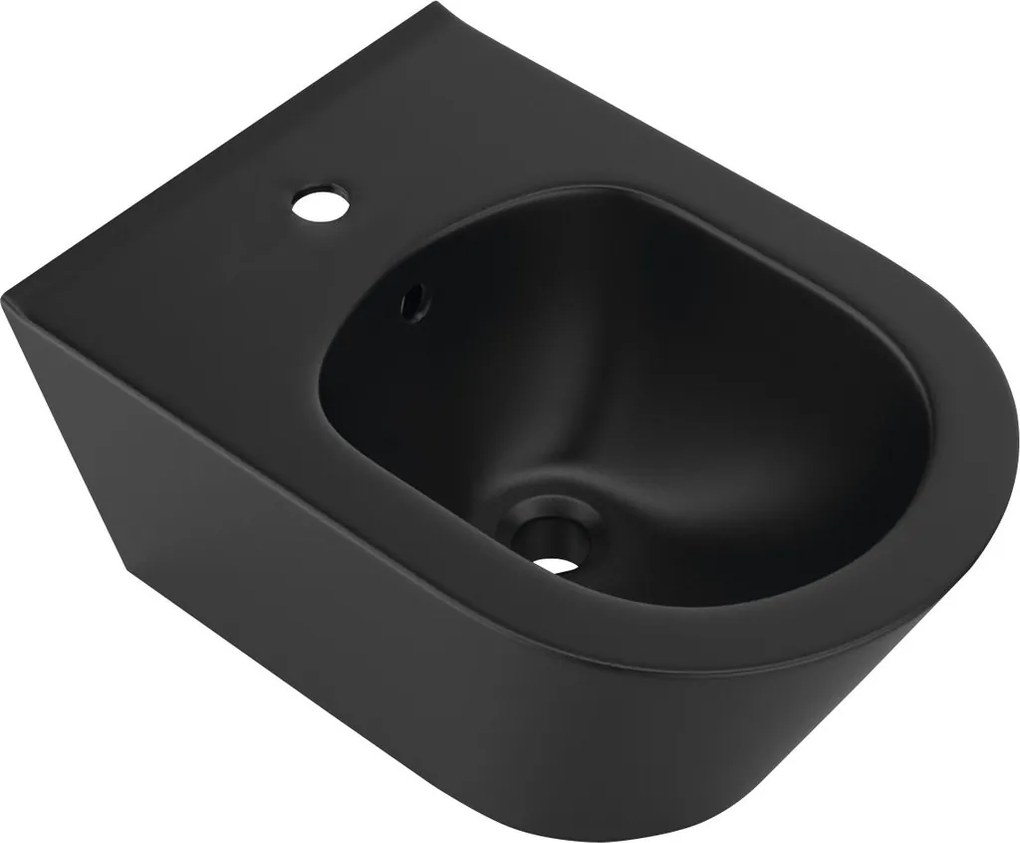 Sapho Sapho, AVVA bidet závěsný 35,5x53 cm, černá matná, 100324-110