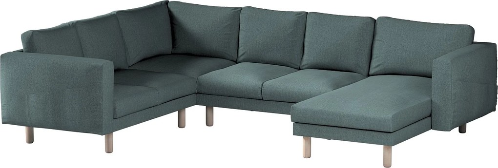 Potah na pohovku IKEA Norsborg rohová, 5-místná se šezlongem barva modrá látka pletený vzor