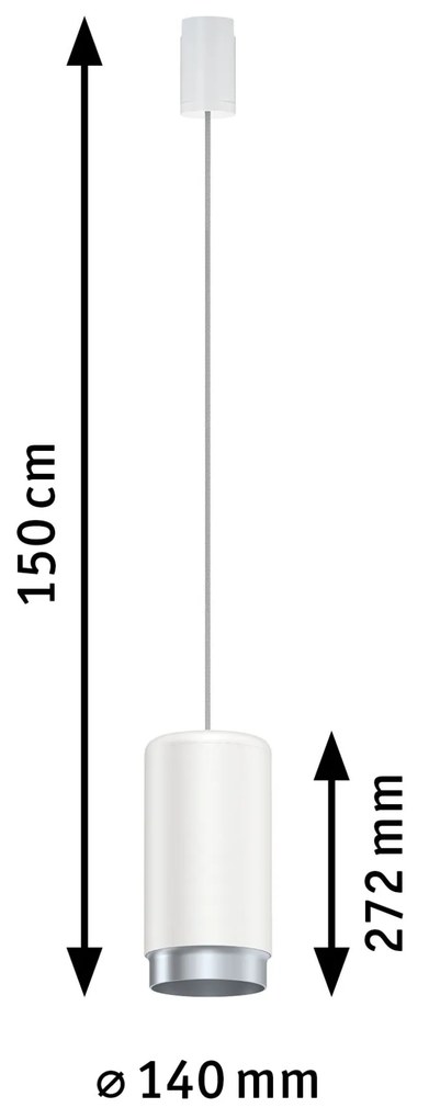 Paulmann 95401 Corus, bílé závěsné svítidlo pro Urail, 1x50W E27, výška 27,2cm