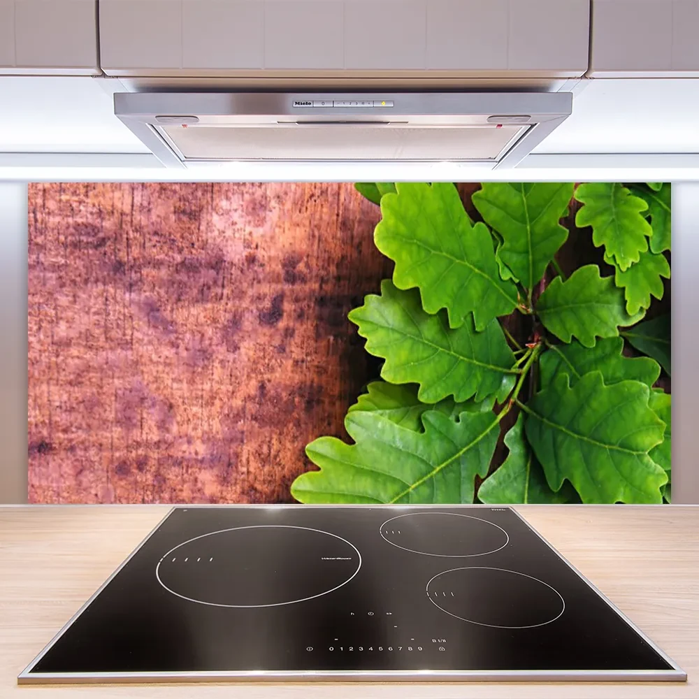 Kuchyňský skleněný panel Listy Dub 100x50 cm | BIANO