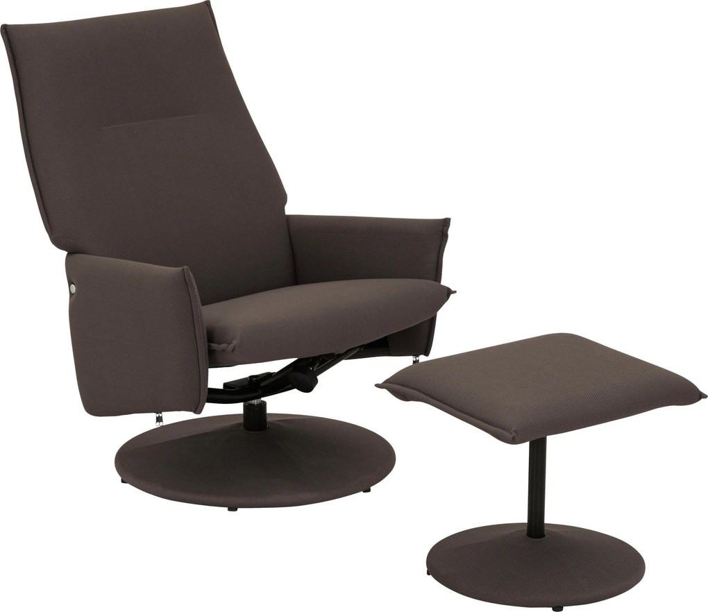 XXXLutz RELAXAČNÍ KŘESLO S TABURETEM, textil, šedavě hnědá P & B - Online Only křesla & taburety - 002674006801