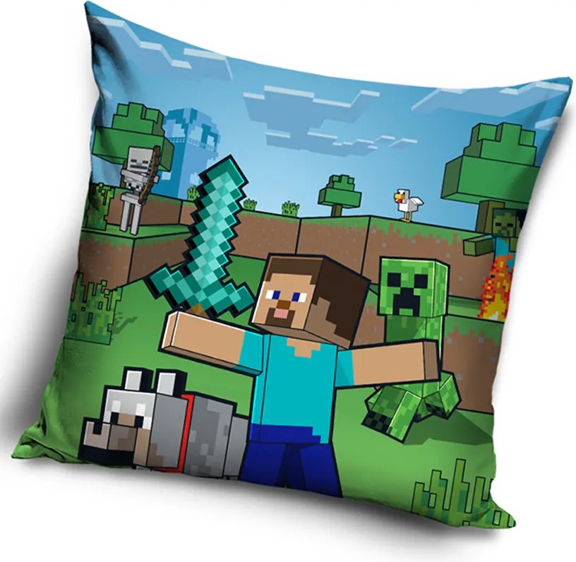 Dětský polštářek Minecraft Diamantový Bojovník