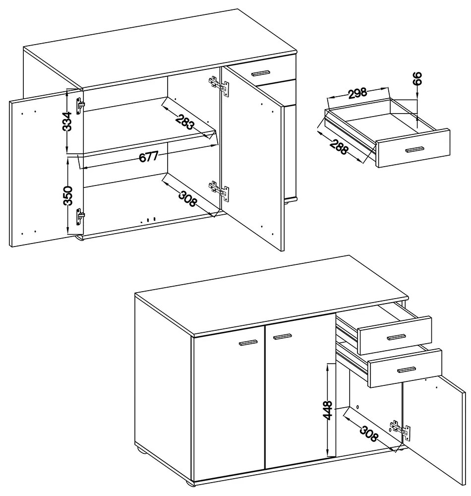 Komoda MIKE 1 | 106 cm | old style/matera