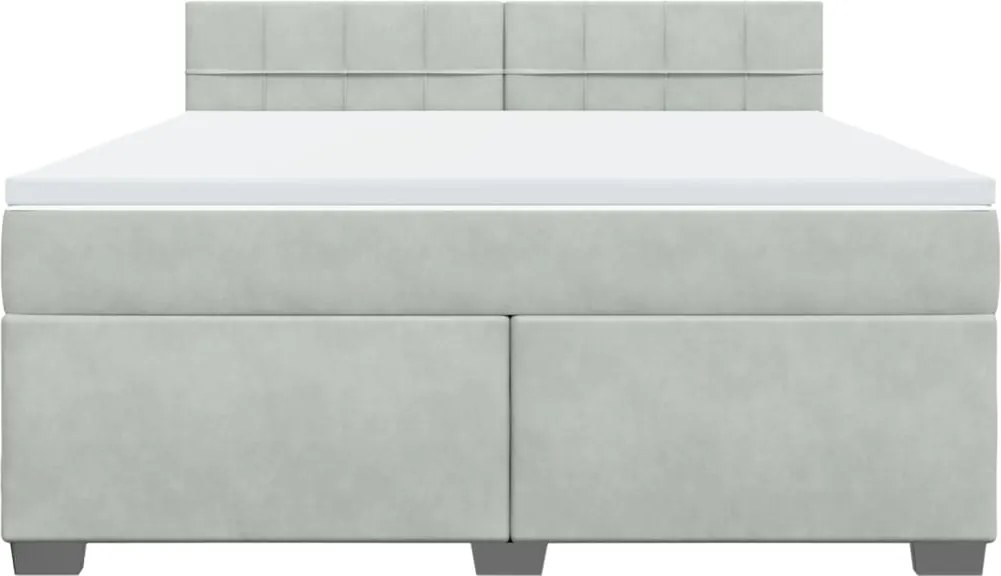Box spring postel s matrací světle šedá 180x200 cm samet 3286378