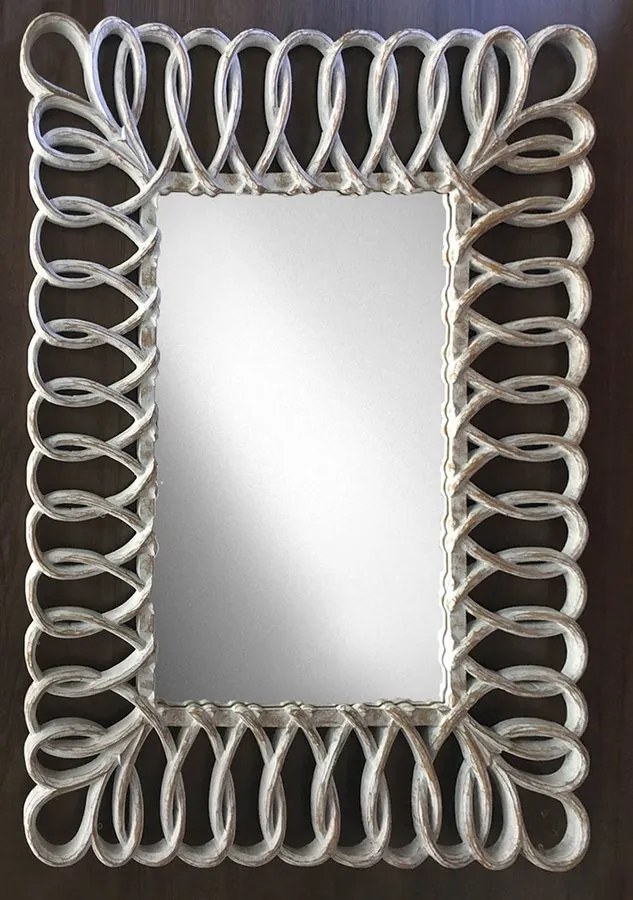 Sapho Sevilla - Zrcadlo v rámu, 80x120cm, bílá, IN236