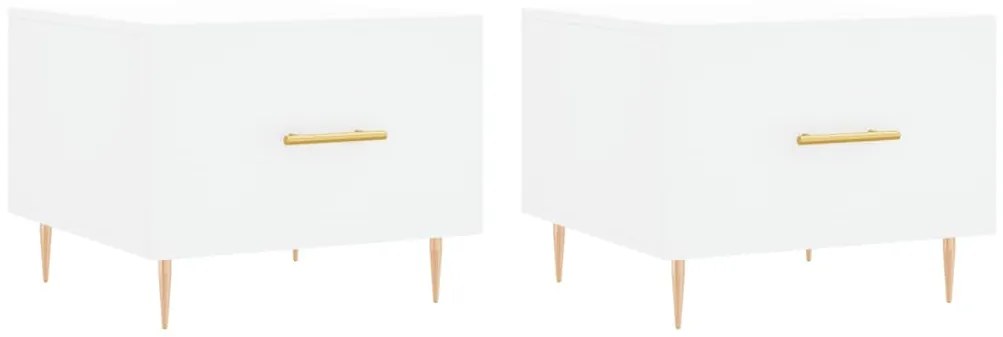 Konferenční stolky 2 ks bílé 50 x 50 x 40 cm kompozitní dřevo