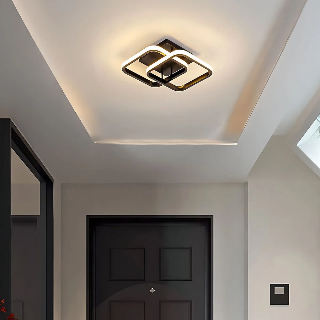 Toolight Toolight, LED stropní svítidlo 23x23cm, 22W, 3000K, LHJ074-C, černá matná, OSW-50034