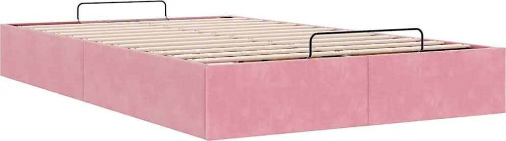 Osmanský rám postele bez matrace růžová 120x190 cm samet 3310954