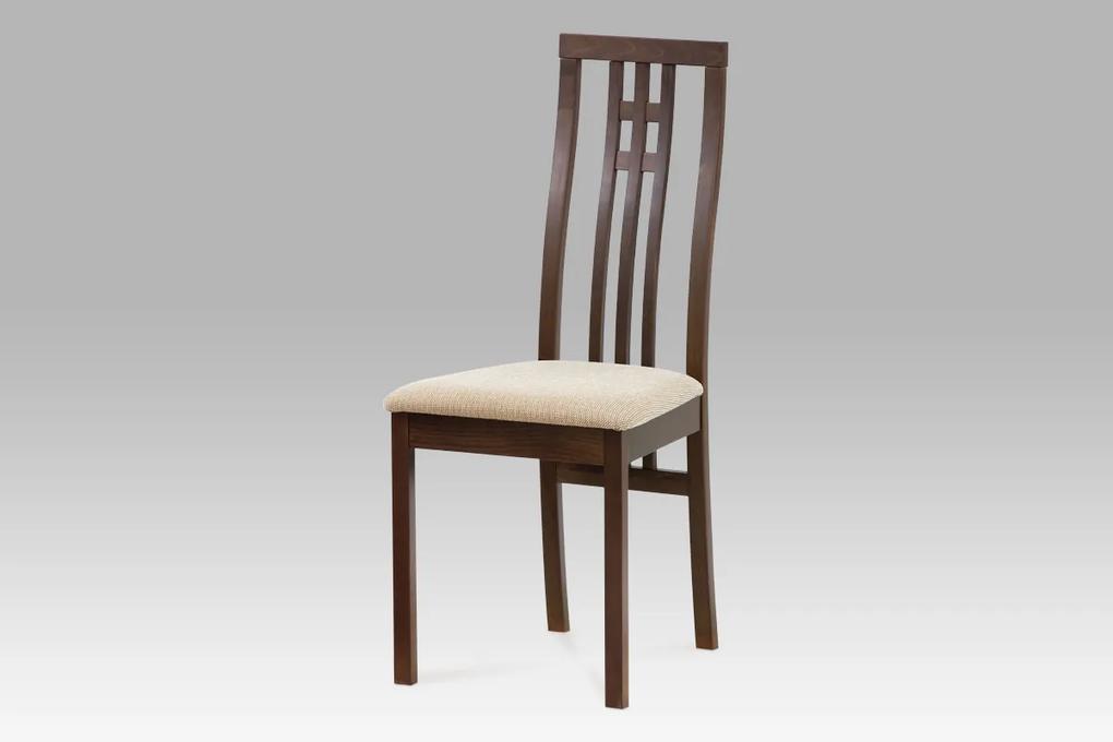 Artium Jídelní židle masiv buk barva ořech potah krémový - BC-2482 WAL