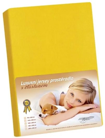 Bellatex prostěradlo jersey s elastanem sytá žlutá rozměr 160x200 cm