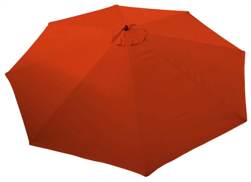 Slunečník Florida Ø 3,5m - polyester/dřevo - terakota