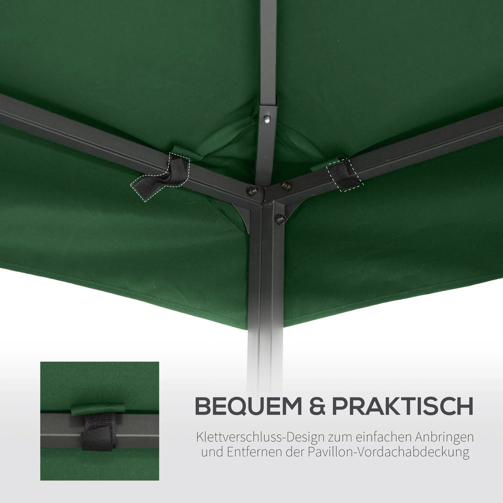 Náhradní střecha altánu Outsunny 3x3m uhlíkově šedý polyester odpuzující vodu pro kovové a zahradní altány