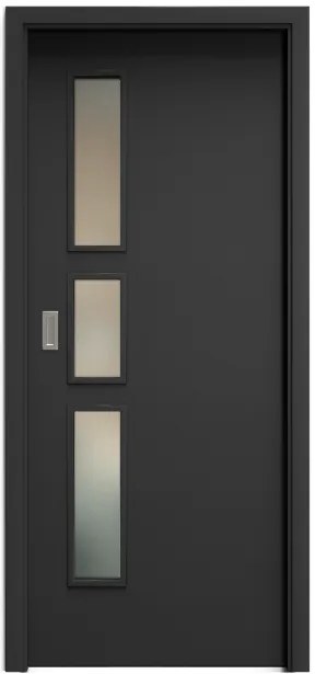 SAPELI ELEGANT KOMFORT M33 - CPL LAMINÁT - POSUVNÉ DVEŘE VČ. ZÁRUBNĚ - Černá grafit Průchozí šířka (cm): 100, Průchozí výška (cm): 210