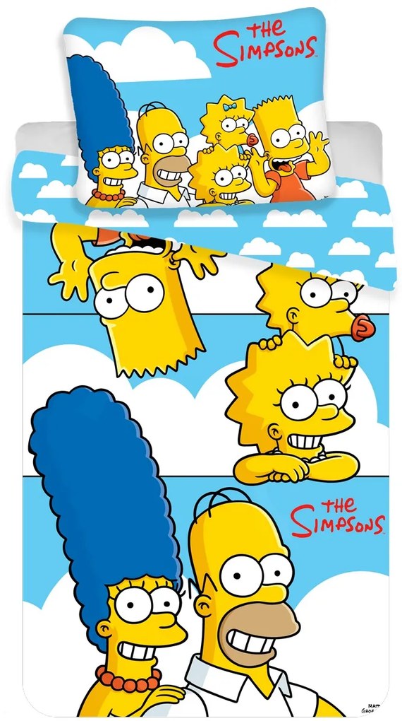 DĚTSKÉ POVLEČENÍ 140x200 SIMPSONS FAMILY CLOUDS