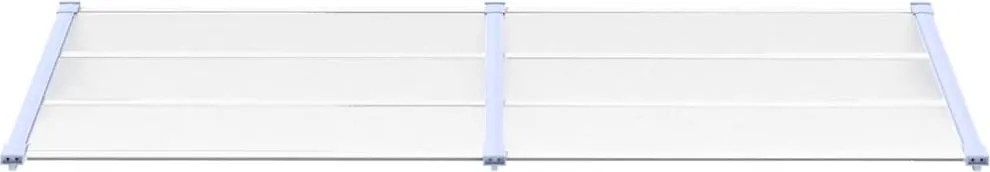 Vchodová stříška šedá a průhledná 239 x 90 cm polykarbonát 153693