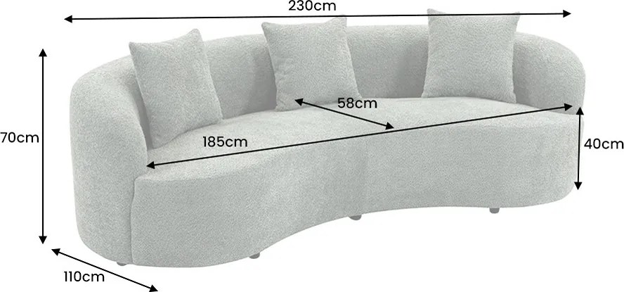 Designová pohovka Pasquale 230 cm šalvějová zelená