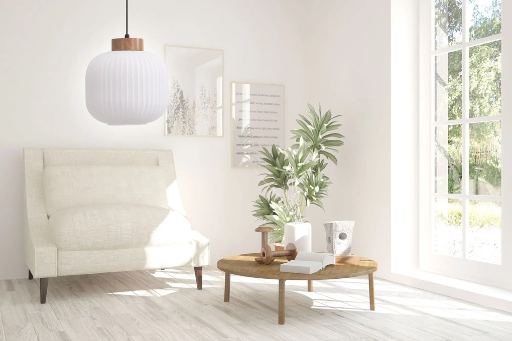 Toolight, závěsné svítidlo skleněné E27 APP1068-CP, bílá, OSW-04401