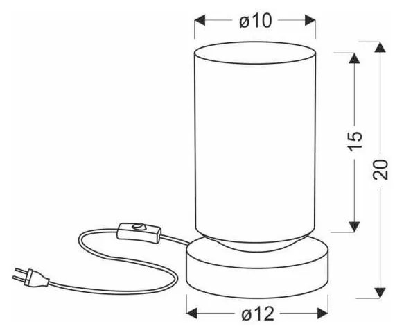 Černá stolní lampa se skleněným stínidlem (výška 20 cm) Aspra – Candellux Lighting