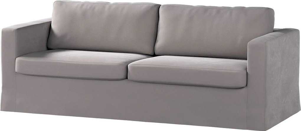 Potah na pohovku IKEA  Karlstad 3-místná, nerozkládací, dlouhý barva šedá látka lesklé, sametová