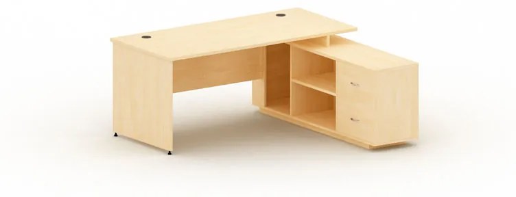 B2B Partner Kancelářský stůl se skříňkou MIRELLI A+ 1600 x 1600 mm, bříza