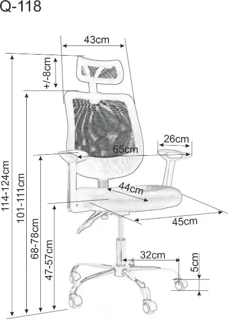 Černé kancelářské křeslo FLEXISEAT Q-118RC