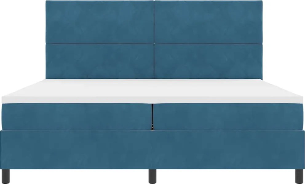 Postel s boxspringem s čelo Tmavě modrá 200 x 200 cm samet 3339924