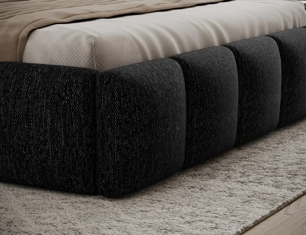 Postel Edvige + Dřevěný rám + plynový výtah + kontejner 140x200