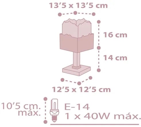Dalber 63161S - Dětská lampička PANDA 1xE14/40W/230V růžová
