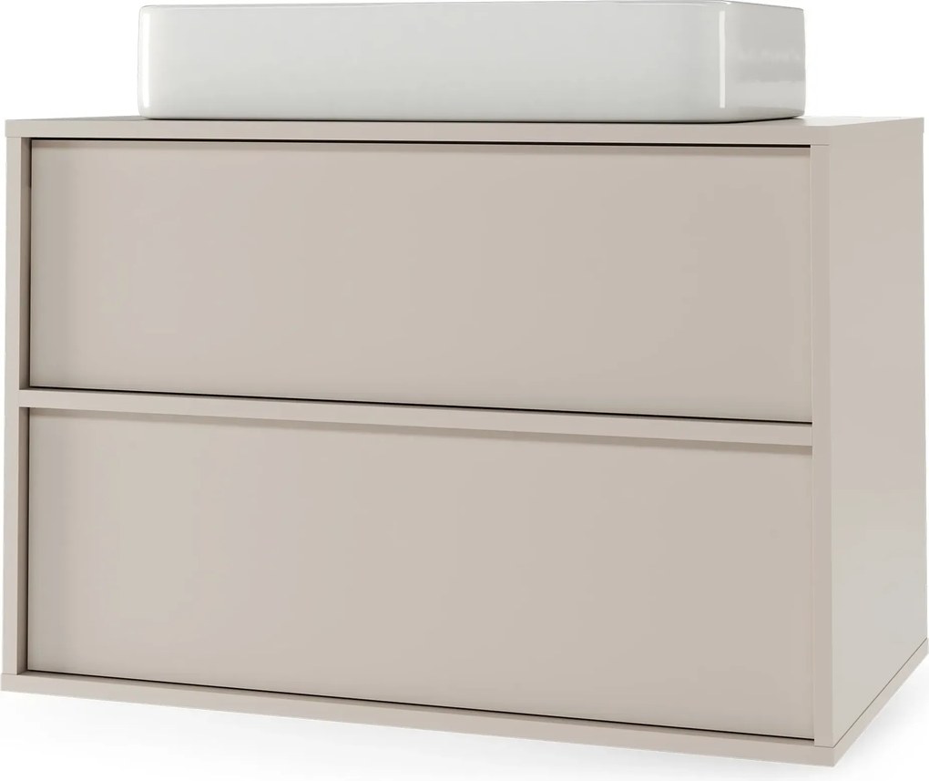 Závěsná skříňka pod umyvadlo Mossy s deskou 80 cm kašmírová