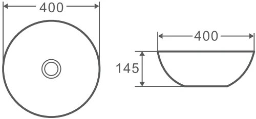 Hydroland Keramické umyvadlo na desku Fiona ø40 cm, bílé