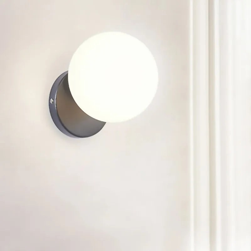 Toolight - Skleněná nástěnná lampa APP949-1W Kinkiet, černá, OSW-03209