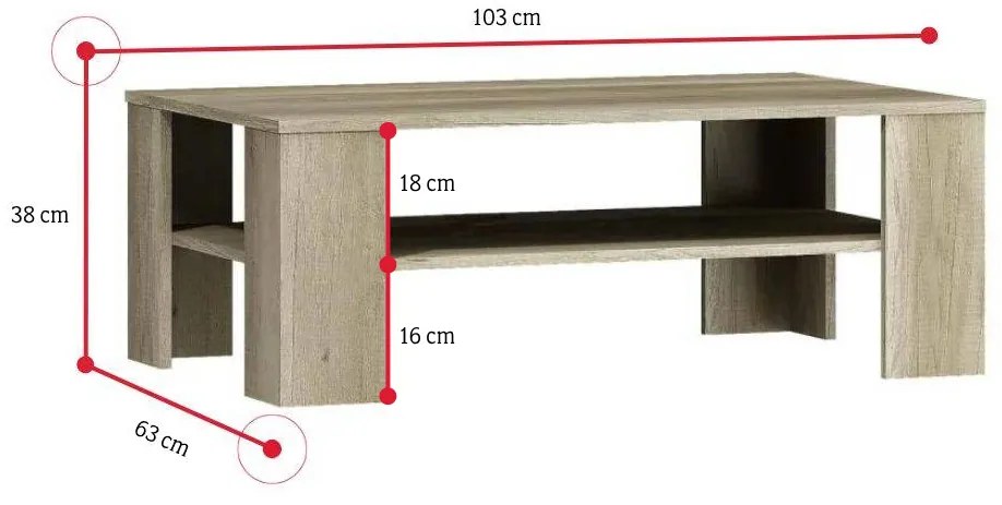 Konferenční stolek SKY L103, Country