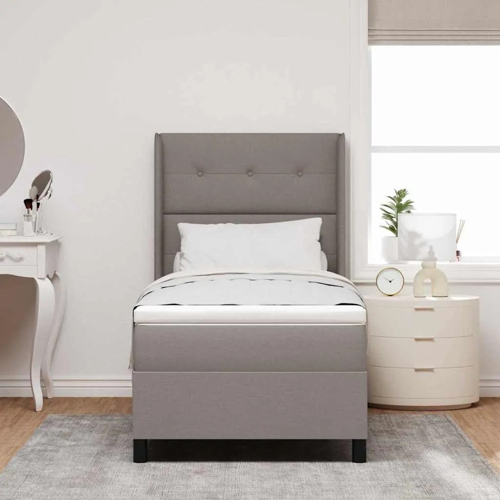 Postel s boxspringem s polštářem Taupe 200 x 80 cm textil 3341613