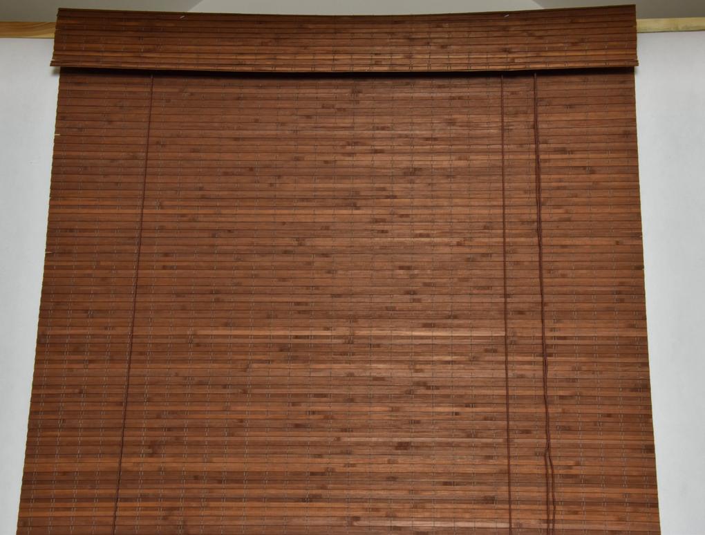 Vingo Bambusová zatemňovací roleta se skrytým mechanismem - hnědá, délka 250 cm Šířka rolety: 120 cm, Rozvin rolety: 250 cm