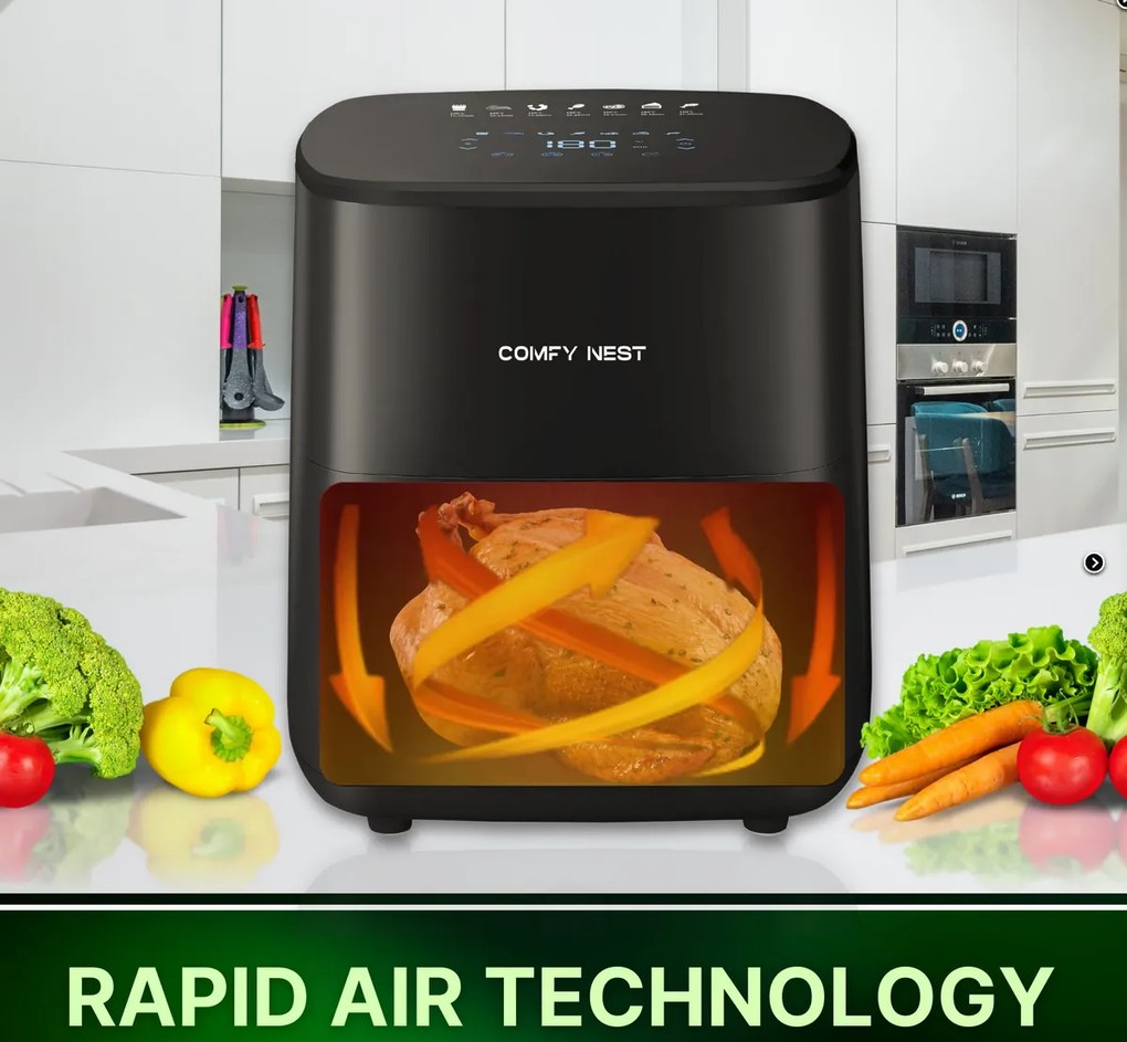 Comfy Nest CN-06191 – Digitální horkovzdušná fritéza 5 l, 1400 W