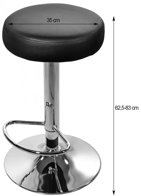 Barová židle ROJST - ekokůže černá/chromová