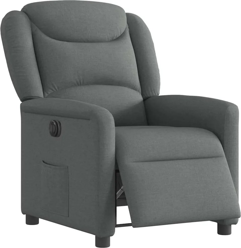 Elektrické polohovací křeslo tmavě šedé textil 3303175