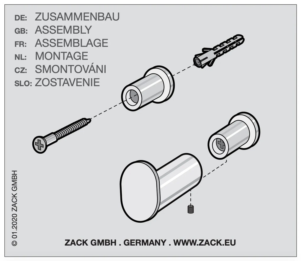 Háček na ručníky nerezový lesklý atore ZACK